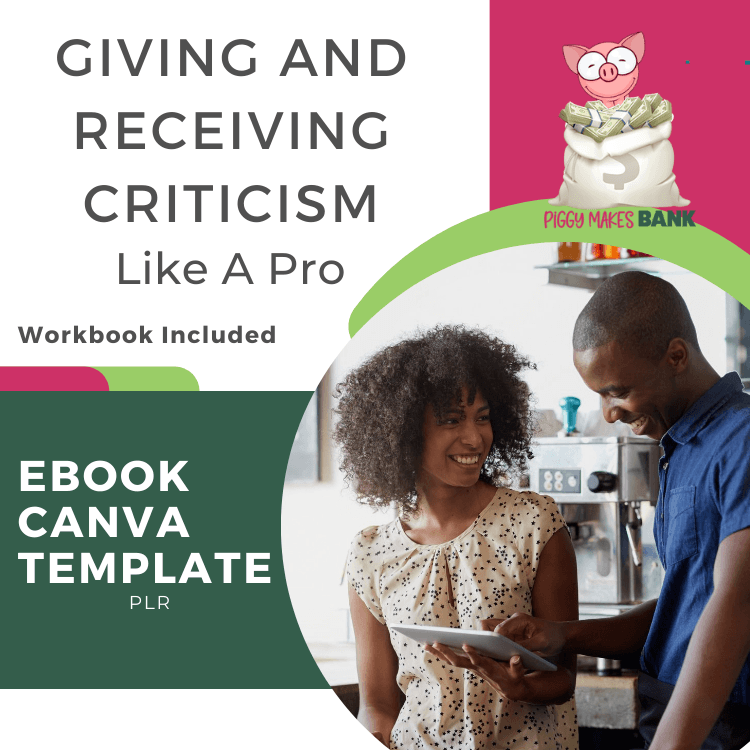 Giving and Receiving Criticism Ebook/Workbook & Canva Template - Piggy ...
