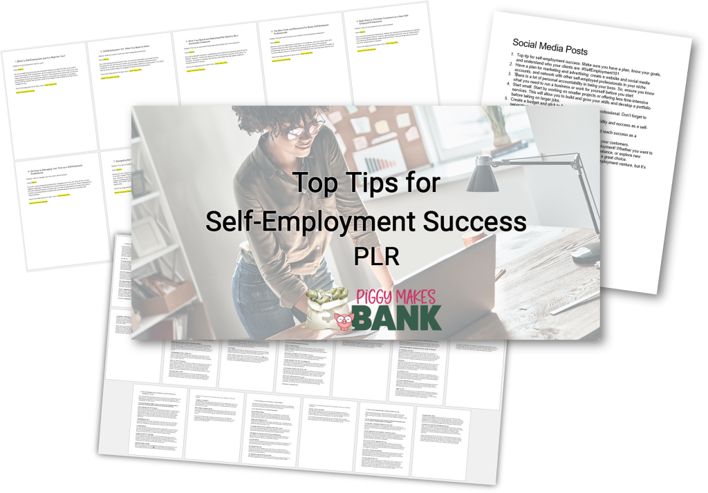 Top Tips for Self-Employment Success - Piggy Makes Bank